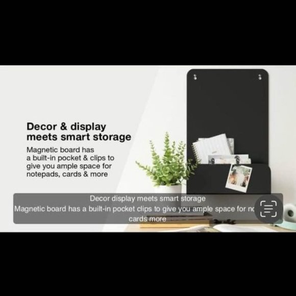 Room Essentials | Office | Metal Magnetic Display Pocket Board With ...